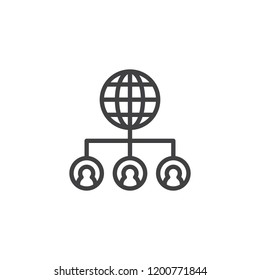 User Network Outline Icon Linear Style Stock Vector (Royalty Free ...