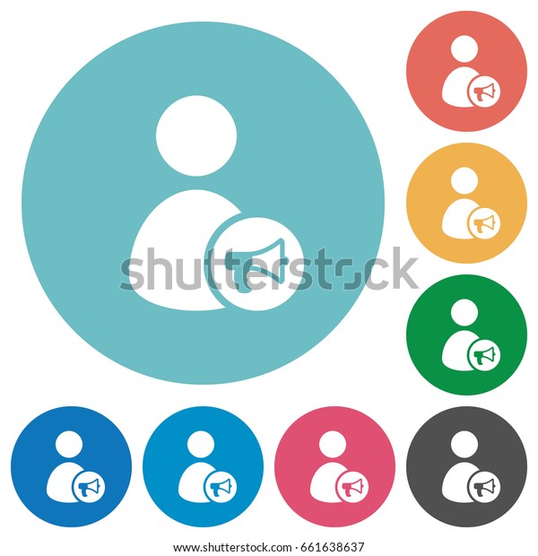 User Notification Flat White Icons On Stock Vector (Royalty Free ...