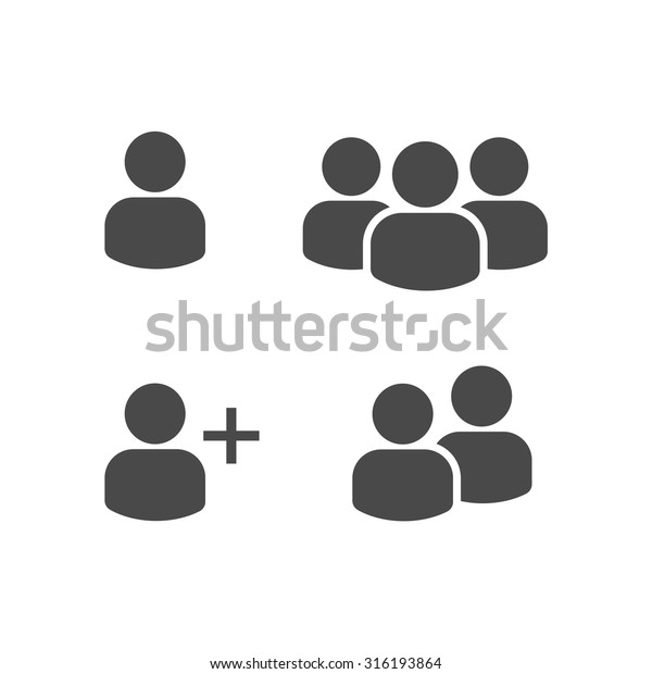 User Profile Group Set Icon Symbol Stock Vector (Royalty Free ...