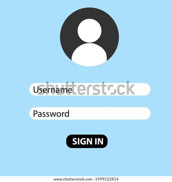 Username Password Login Login Screen Sign Stock Vector (Royalty Free ...