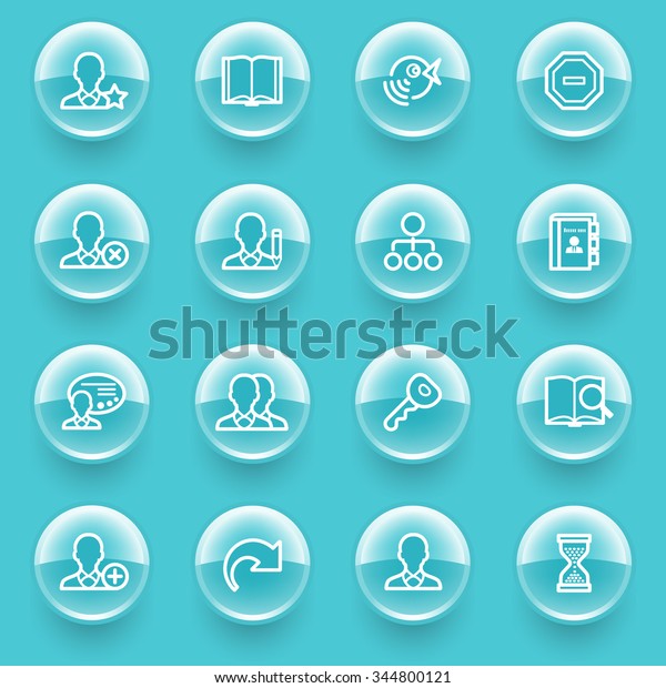 Users Icons Buttons On Blue Background Stock Vector (Royalty Free ...