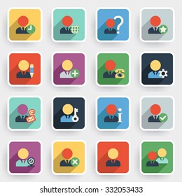 Users Modern Flat Icons Color Buttons Stock Vector (Royalty Free ...