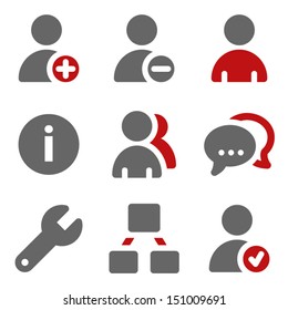 Users Web Icons Dark Red Grey Stock Vector (Royalty Free) 151009691 ...