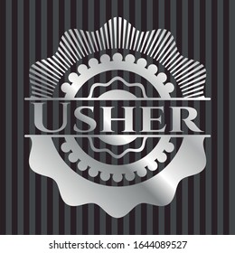 Usher Silvery Badge Emblem Vector Illustration: เวกเตอร์สต็อก (ปลอดค่า ...