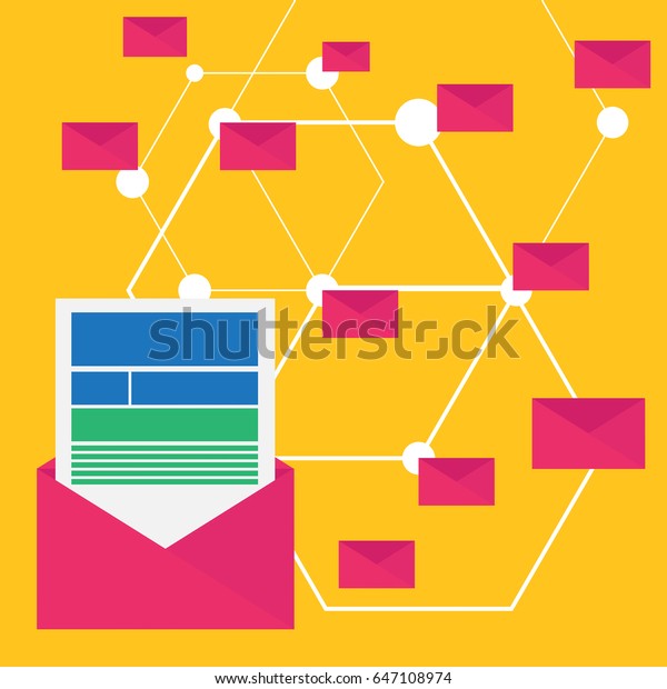 Using Email Business Communication Social Network Stock Vector (Royalty ...