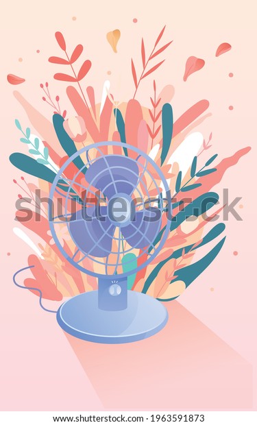 Using Fans Summer Illustration Set Hot Stock Vector (Royalty Free ...
