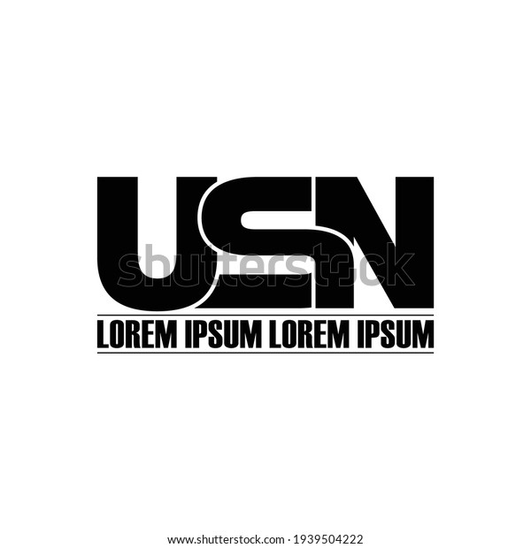 Usn Letter Monogram Logo Design Vector Stock Vector (Royalty Free ...