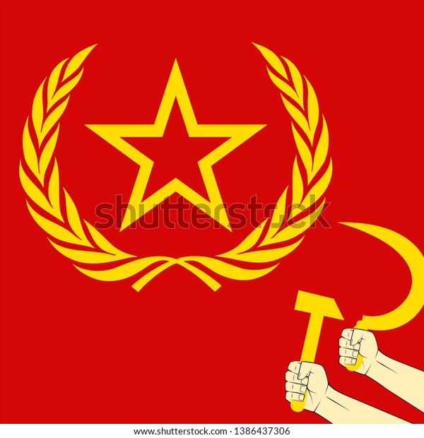 Ussr Communism Icon Hammer Soviet Sickle Stock Vector (Royalty Free ...