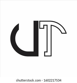 Ut Letter Logo Monogram Oval Shape Stock Vector (Royalty Free ...