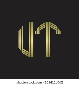 Ut Logo Monogram Outline Style Linked Stock Vector (Royalty Free ...