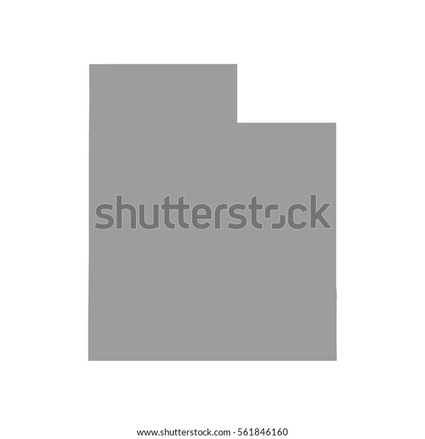 Utah Map Gray On White Background Stock Vector (Royalty Free) 561846160 ...