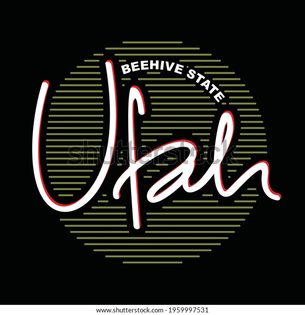 Utah Modern Hand Draw Typography Design Stock Vector (Royalty Free ...
