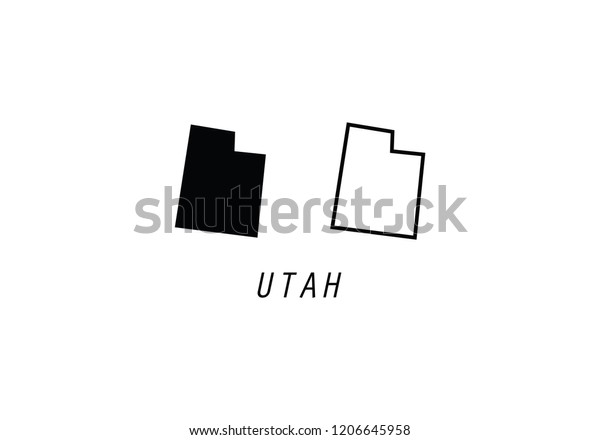 Utah Outline Map State Shape Usa 스톡 벡터(로열티 프리) 1206645958 | Shutterstock