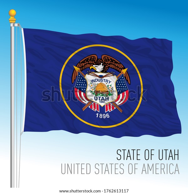 Utah State Official Flag United States: immagine vettoriale stock ...