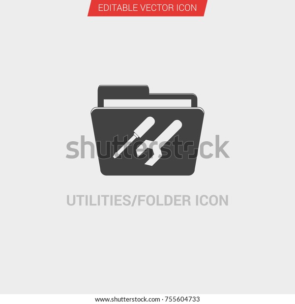 Utilitiesfolder Icon Dark Grey New Trendy Stock Vector (Royalty Free ...