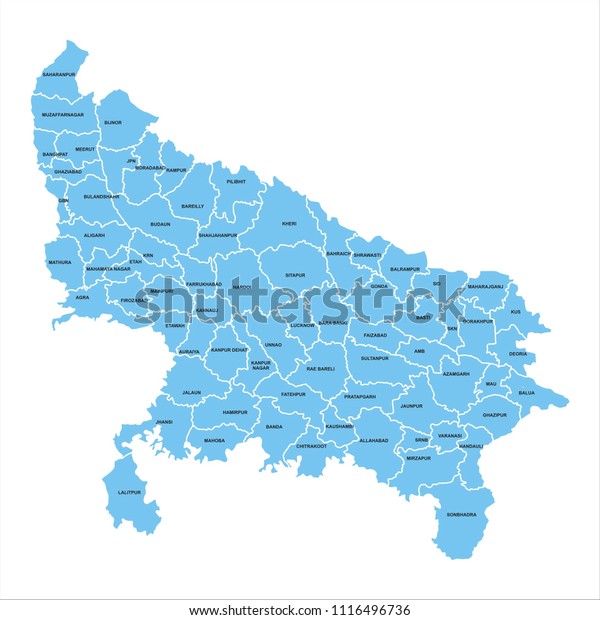 Uttar Pradesh Map Graphic Stock Vector (Royalty Free) 1116496736