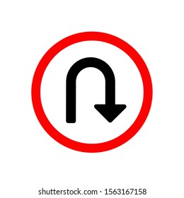 Uturn Iconvector Illustration Flat Design Style Stock Vector (Royalty Free) 1563167158 ...