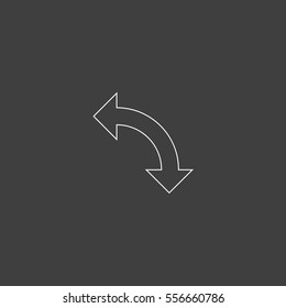 Uturn Outline Vector Icon On White: vector de stock (libre de regalías ...