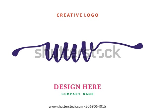 Uuv Lettering Logo Simple Easy Understand Stock Vector (Royalty Free ...