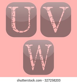 Vector Graphic Alphabet Set Uvwx Technology Stock Vector (Royalty Free ...