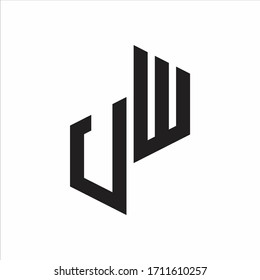Lettermark Gw Negative Space Logo Stock Vector (Royalty Free ...