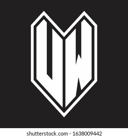 Uw Logo Monogram Emblem Line Style Stock Vector (Royalty Free ...