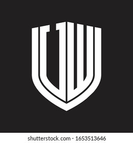 Uw Logo Monogram Emblem Shield Design Stock Vector (Royalty Free ...