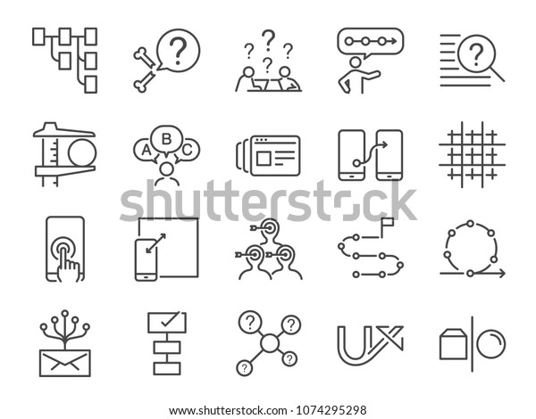 Ux Icon Set Included Icons User Stock Vector (Royalty Free) 1074295298