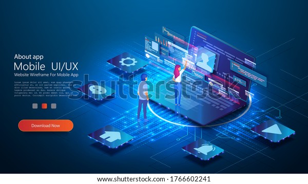 Ux Ui Design Concept Conceptual Laptop 库存矢量图（免版税）1766602241