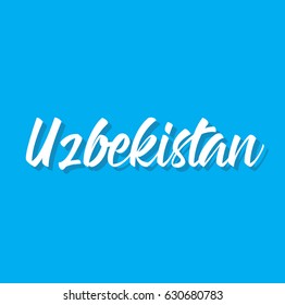 Uzbekistan Text Design Vector Calligraphy Typography Stock Vector ...