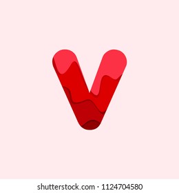 V Blood Font Vector Template Design Stock Vector (Royalty Free ...