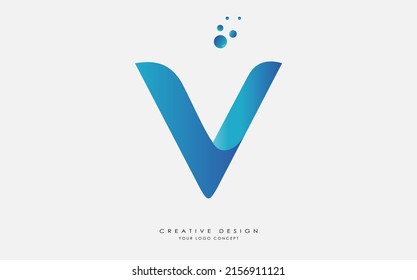 V Creative Modern Blue Gradient Alphabet Stock Vector (Royalty Free ...