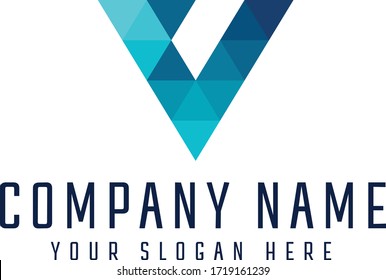 V Creative Technology Logo Design Stock Vector (Royalty Free) 1719161239