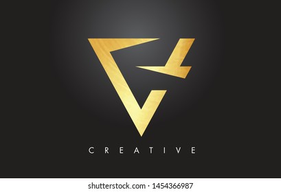 V Golden Letter Monogram Design Logo Stock Vector (Royalty Free ...
