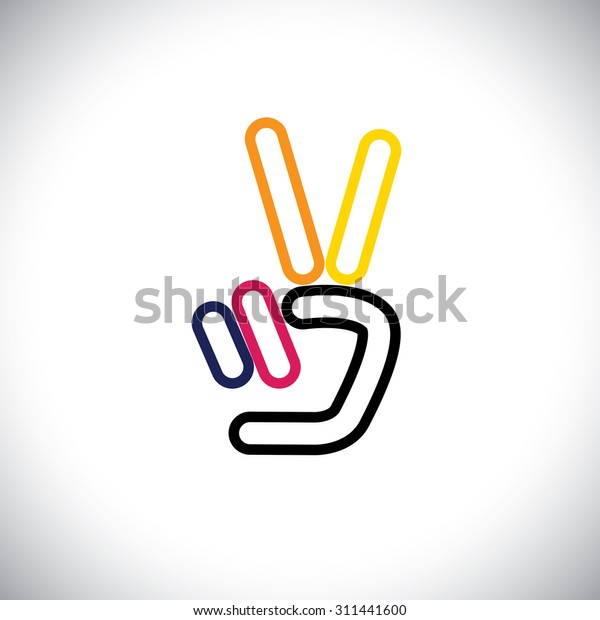 V Hand Victory Symbol Vector Logo Stock Vector (Royalty Free) 311441600 ...