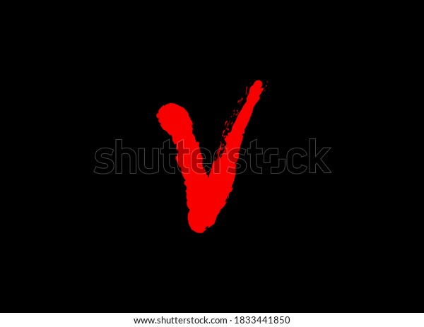 V Horror Bloody Scary Vector Letter Stock Vector (Royalty Free ...