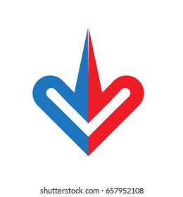 V Letter Arrow Logo Template Stock Vector (Royalty Free) 657952108 ...