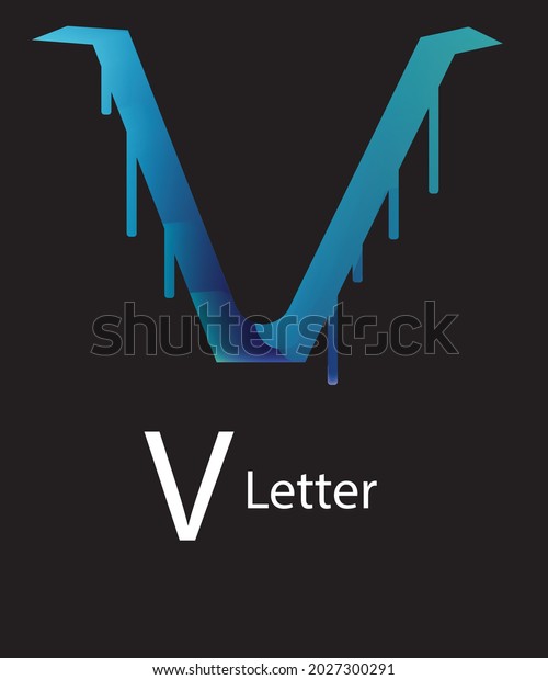 V Letter Blue Gradient Stock Vector (Royalty Free) 2027300291 ...