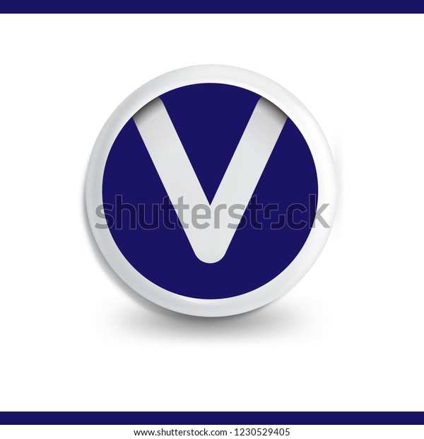V Letter Circle Icon Logo Element Stock Vector (Royalty Free ...
