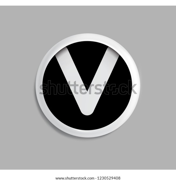 V Letter Circle Icon Logo Element Stock Vector (Royalty Free ...