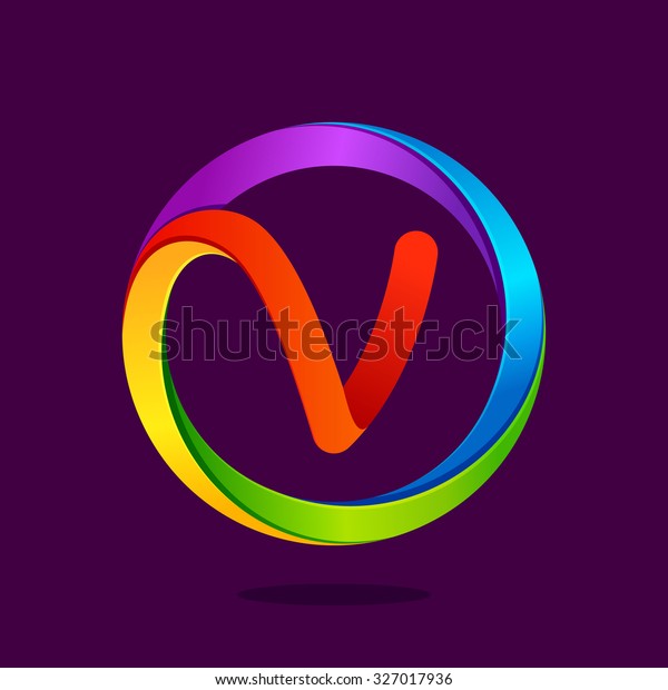 V Letter Colorful Logo Circle Vector Stock Vector (Royalty Free) 327017936