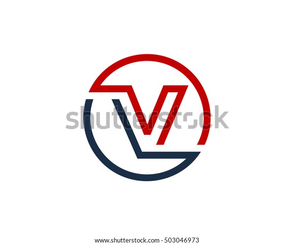 V Letter Line Circle Logo Design Stock Vector (Royalty Free) 503046973 ...