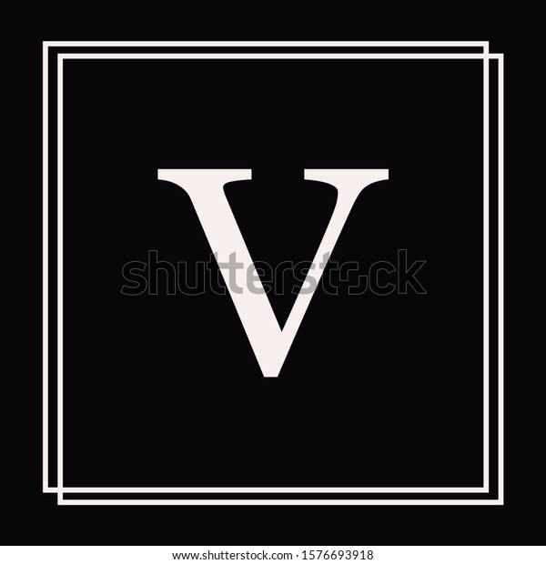 V Letter Logo Design Black Background Stock Vector (Royalty Free ...
