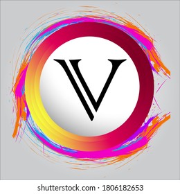 V Letter Logo White Background Black Stock Vector (Royalty Free ...