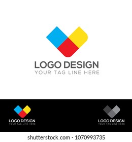 V Letter Multi Color Logo Design Stock Vector (Royalty Free) 1070993735 ...