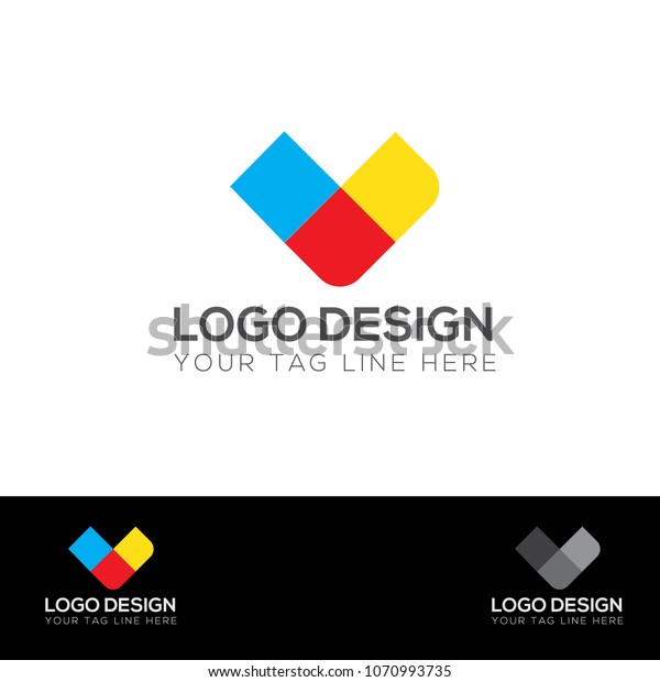 V Letter Multi Color Logo Design Stock Vector (Royalty Free) 1070993735 ...
