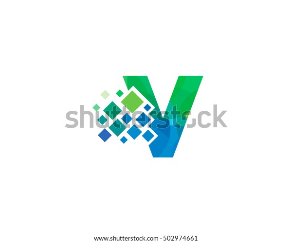 V Letter Pixel Multiply Colorful Logo Stock Vector (Royalty Free ...