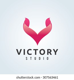 V Letter Victory Logo Template Stock Vector (Royalty Free) 307563461 ...