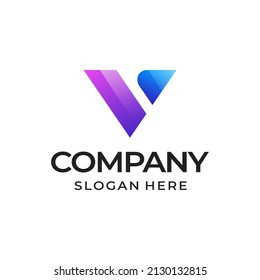 V Logo Simple Template Design Stock Vector (Royalty Free) 2130132815 ...