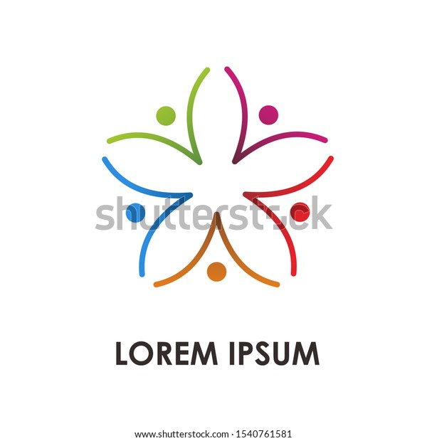 V Man People Logo Circle Group Stock Vector (Royalty Free) 1540761581 ...